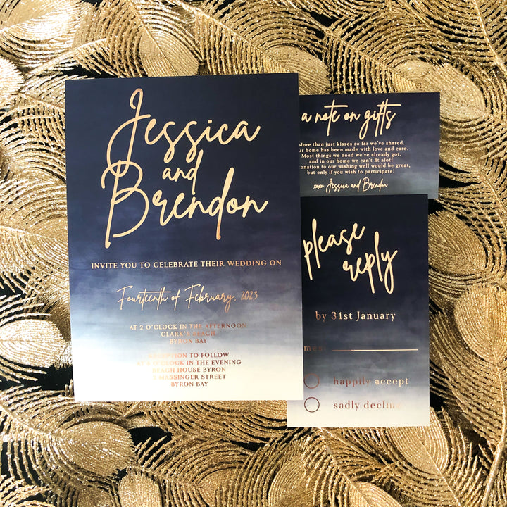 Gold, Silver and Rose Gold Foil Invitations – Glitzy Prints